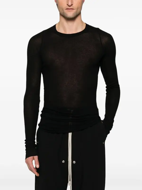 Rick Owens Ribbed T-shirt - Black
