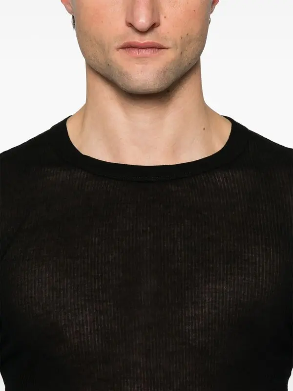 Rick Owens Ribbed T-shirt - Black