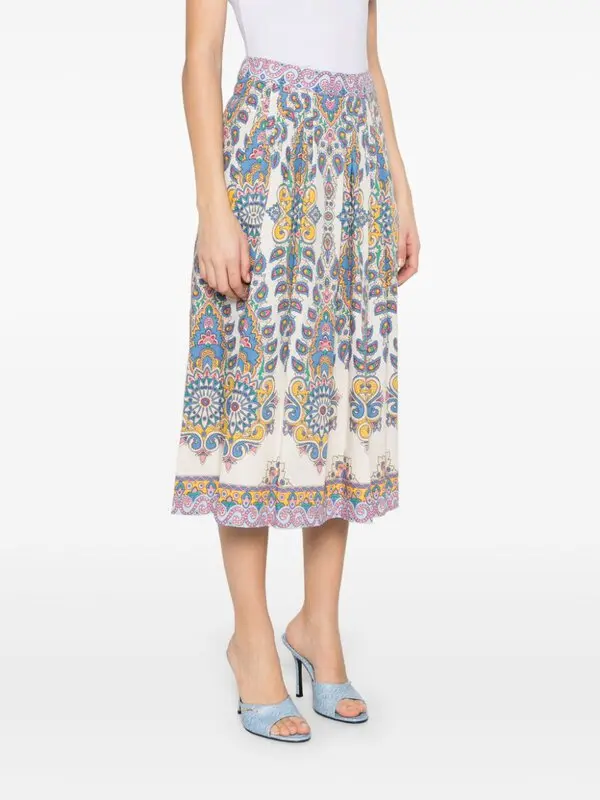 Etro Paisley Print Midi Skirt