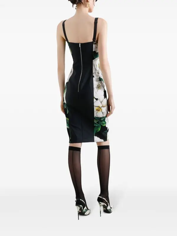 Dolce & Gabbana Mini Floral-print Dress - Black