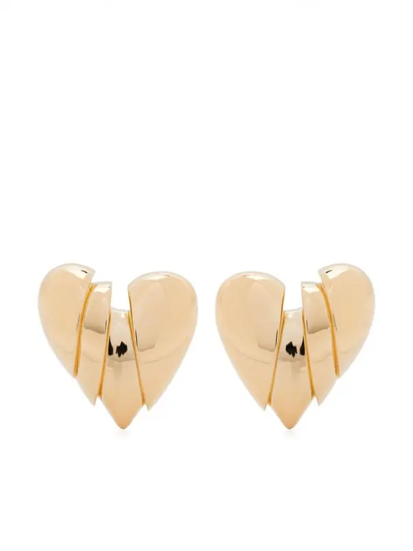 Amina Muaddi Heart Breaker Clip-on Earrings - Gold