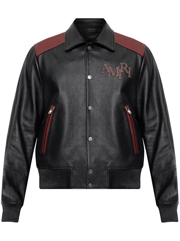 Amiri Logo-patch Leather Jacket