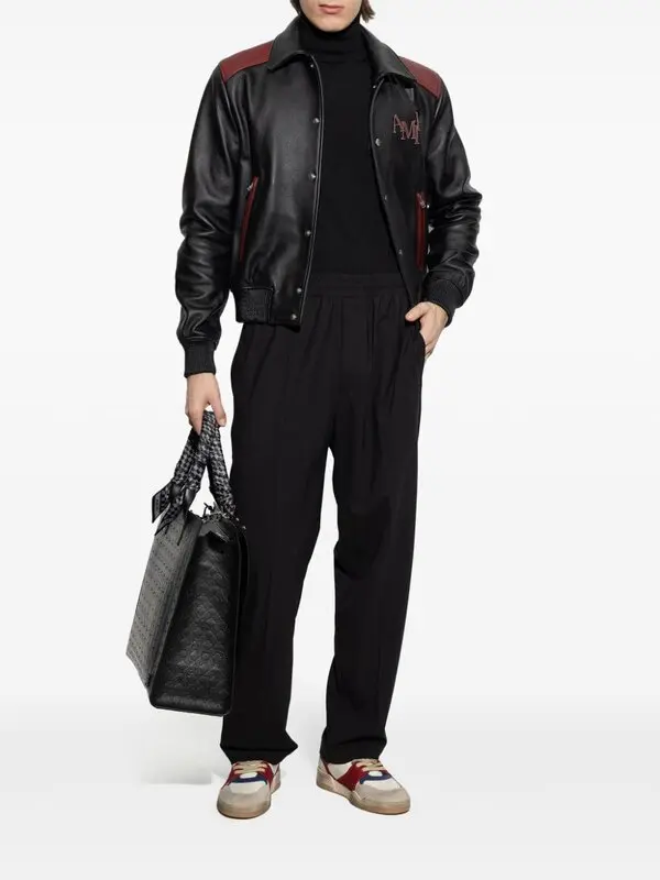 Amiri Logo-patch Leather Jacket