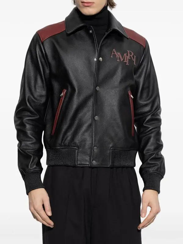 Amiri Logo-patch Leather Jacket