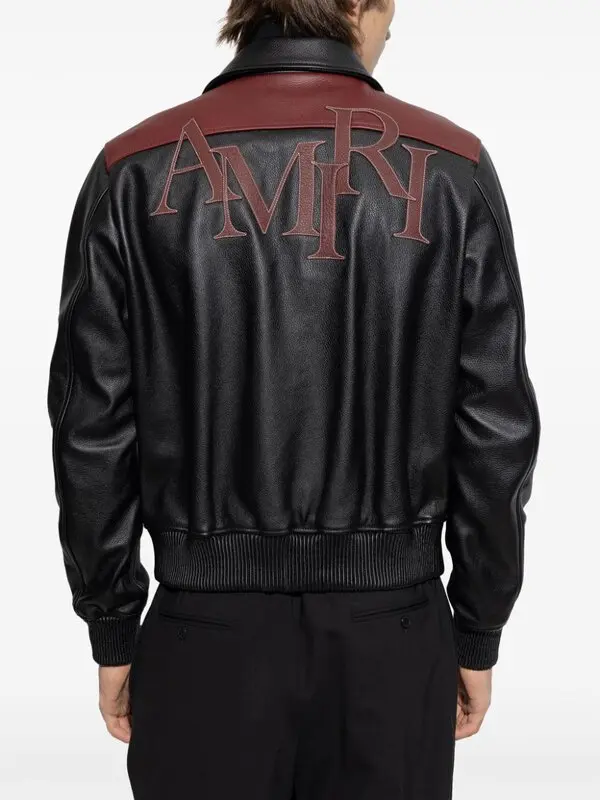 Amiri Logo-patch Leather Jacket