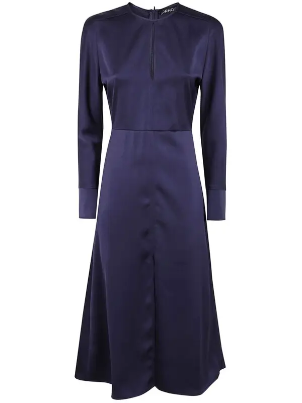 Drhope Satin Midi Dress In Blue - 35% Off | Editorialist