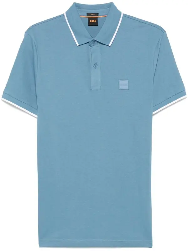 BOSS Logo-patch Polo Shirt - Blue