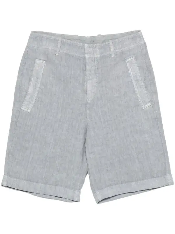 Eleventy Pocketed Linen Shorts - Grey