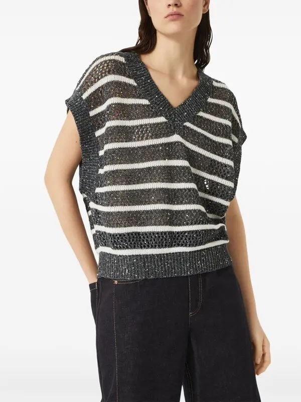 Brunello Cucinelli Sequin-embellished Top