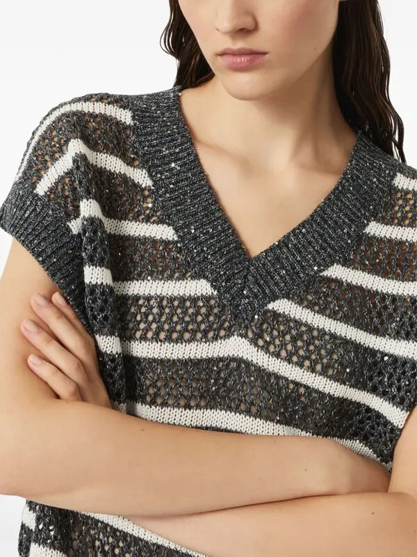 Brunello Cucinelli Sequin-embellished Top