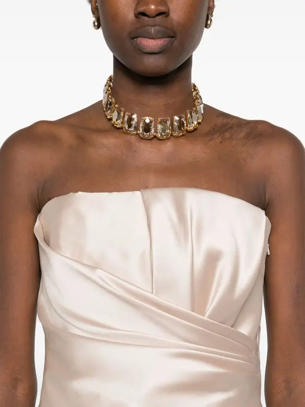 Alberta Ferretti Strapless Midi Dress - Neutrals