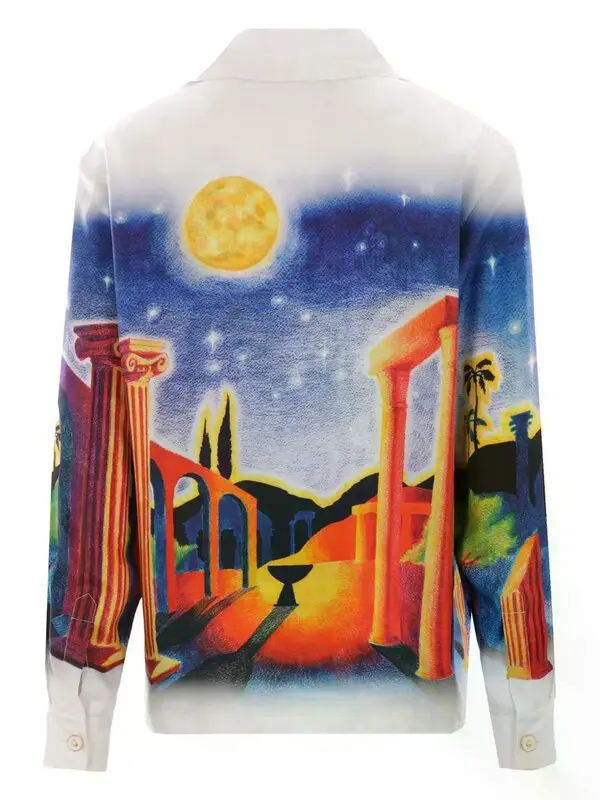 Casablanca Midnight Acropolis Silk Shirt - Blue