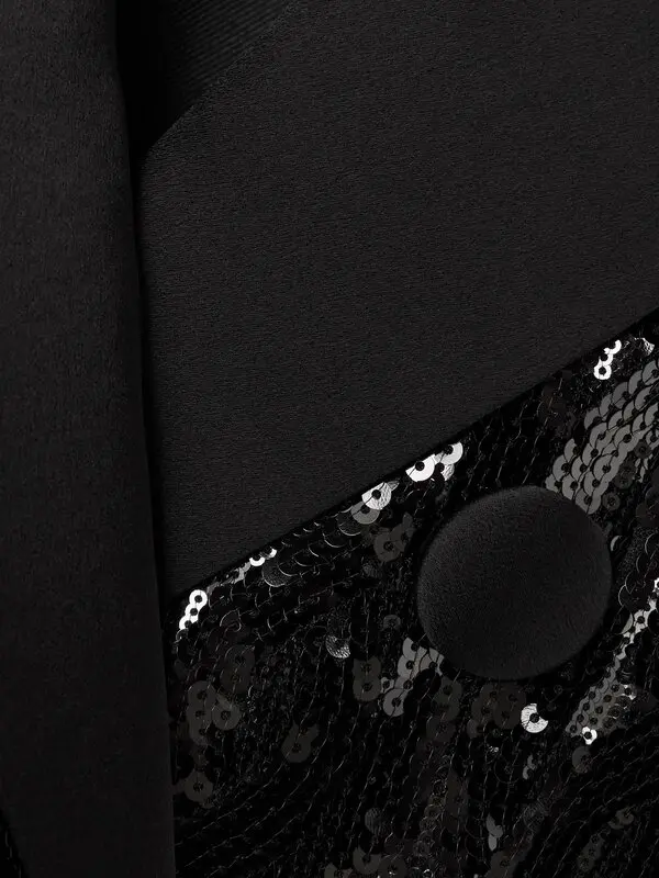 Balmain Double-breasted Sequined Crepe Mini Dress