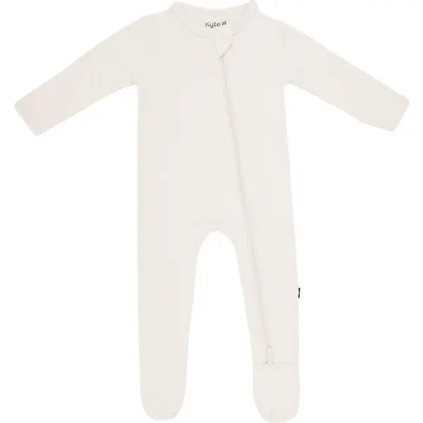 KYTE BABY Zip-up Footie - Oat