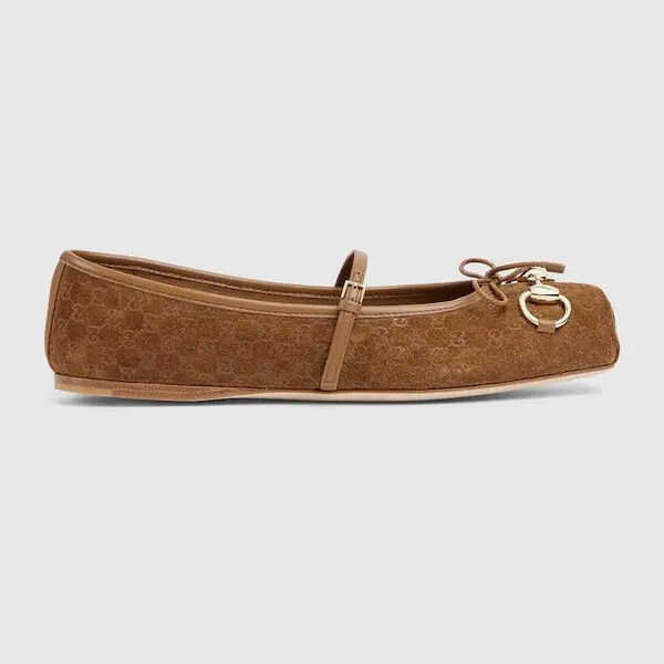 Gucci Horsebit Leather Ballet Flat - Brown