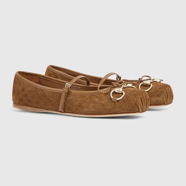 Gucci Horsebit Leather Ballet Flat - Brown