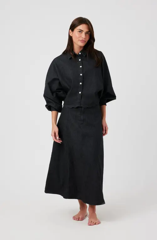 BY TESS Collection Raya Denim Blouse And Skirt Set