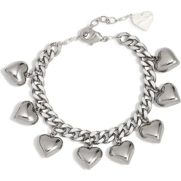 VIDAKUSH Juicy Heart Charm Bracelet - Silver
