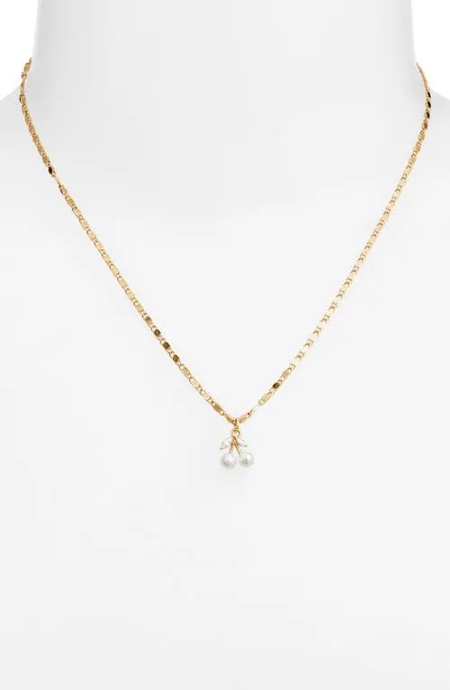 VIDAKUSH Faux Pearl Cherry Pendant Necklace