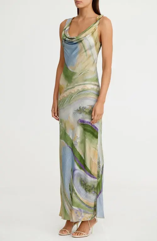 Significant Other Bianca Marble Print Slipdress