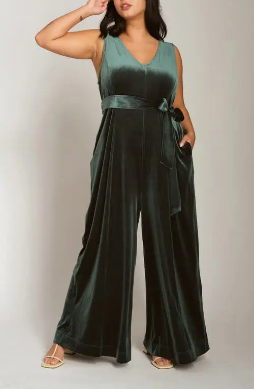 Universal Standard Midnight Velvet Jumpsuit - Scarab