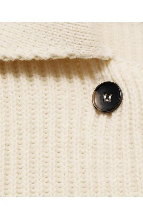Mango Double-breasted Ribbed Sweater Jacket