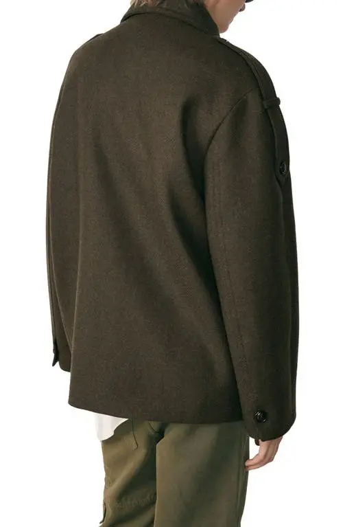 Mango Double-breasted Coat With Stand Collar