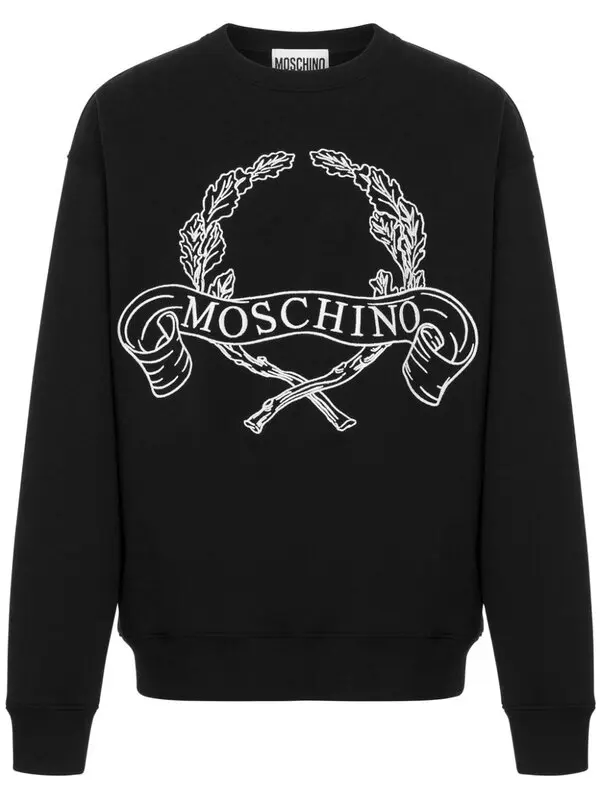 Moschino Embroidered Logo Crewneck Sweatshirt - Black