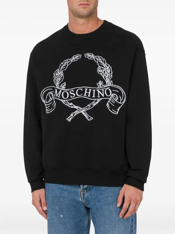 Moschino Embroidered Logo Crewneck Sweatshirt - Black