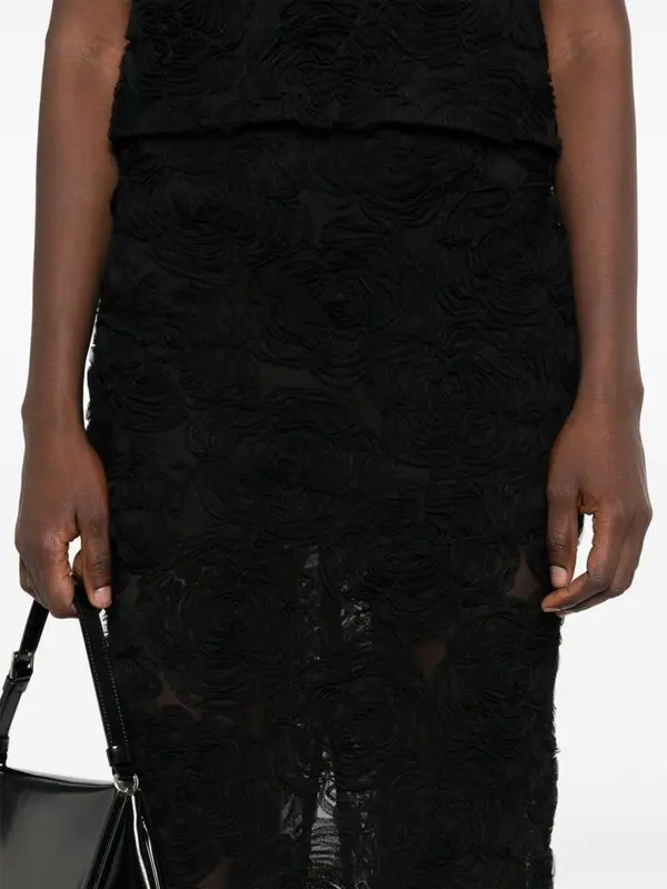 ROTATE BY BIRGER CHRISTENSEN Flower-mesh Midi Skirt