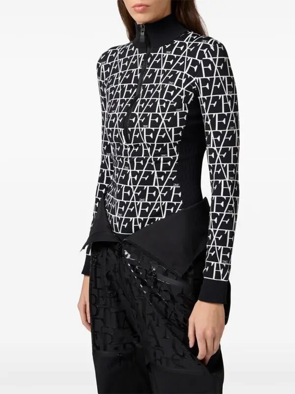 Elisabetta Franchi Lettering-jacquard Ski Top