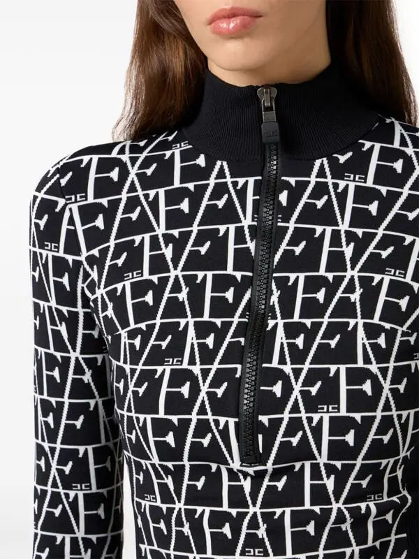 Elisabetta Franchi Lettering-jacquard Ski Top