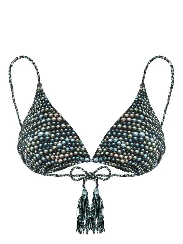 Vilebrequin Pearl-print Bikini Top - Black