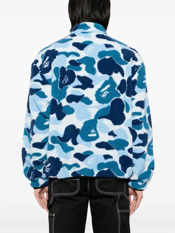 BAPE ボア　フリースジャケット　リバーシブル　青 A BATHING APE - リバーシブル BAPE CAMO フリースジャケット a
