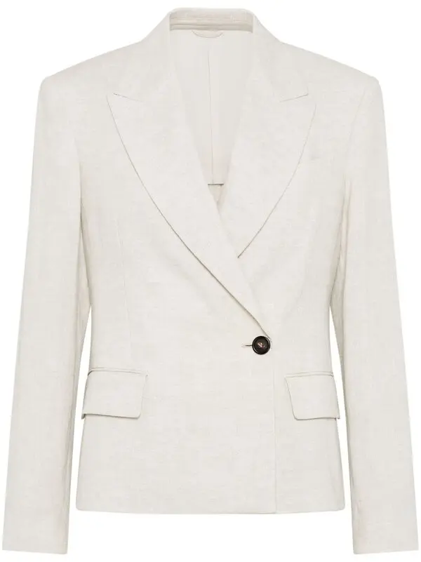 Brunello Cucinelli Embellished Double-breasted Blazer - Neutrals