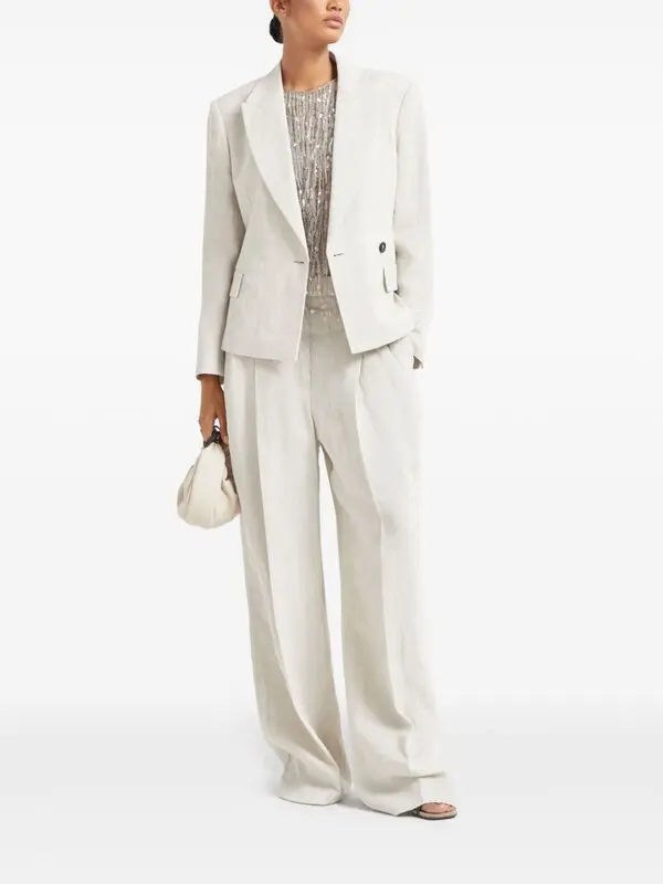 Brunello Cucinelli Embellished Double-breasted Blazer