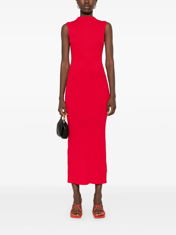 ROTATE BY BIRGER CHRISTENSEN Ribbed-knit Midi Dress