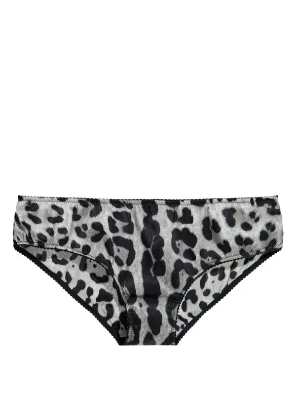 Dolce & Gabbana Leopard-print Briefs - Grey