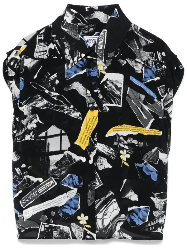 Moschino Patchwork-print Shirt - Black