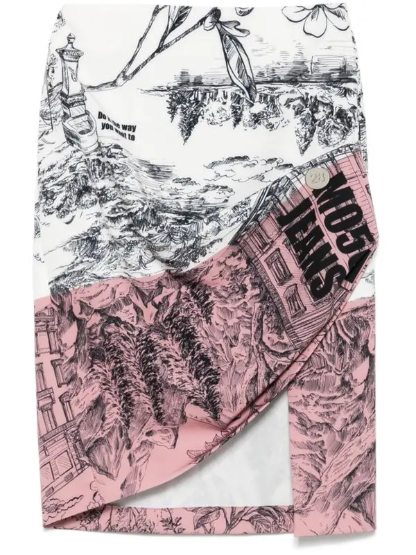 Moschino Illustration-print Mini Skirt - White