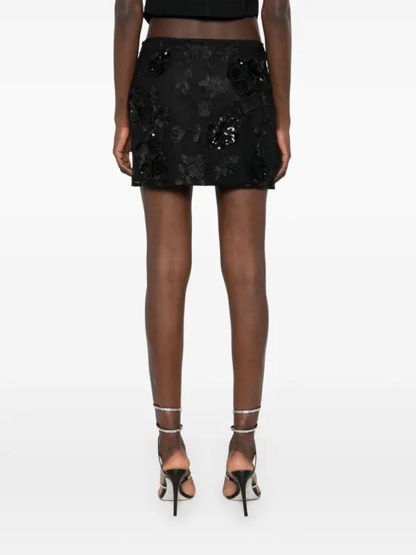 ROTATE BY BIRGER CHRISTENSEN Mesh Mini Skirt - Black