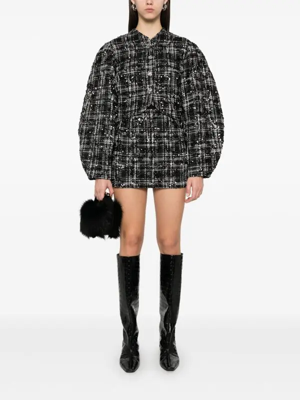 ROTATE BY BIRGER CHRISTENSEN Bouclé Mini Skirt