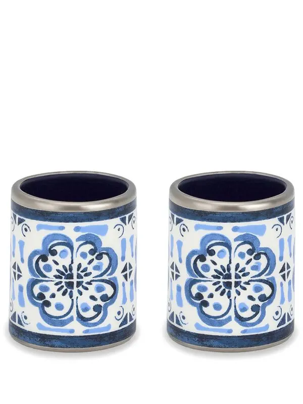 Dolce & Gabbana Large Porcelain Napkin Rings - Blue