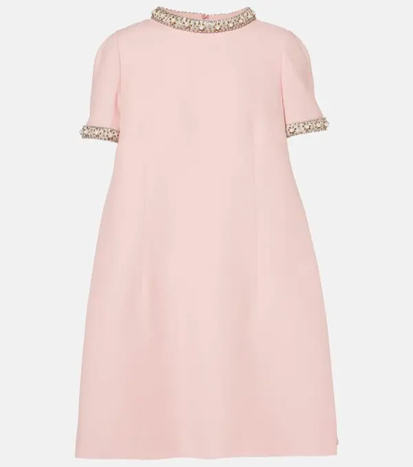 Valentino Garavani Crepe Couture Embroidered Minidress - Pink