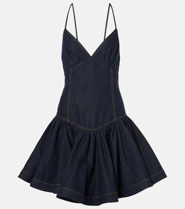 Zimmermann Crush Denim Minidress - Blue