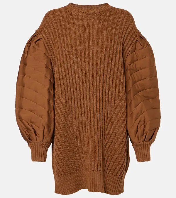 Max Mara Ottuso Ribbed-knit Virgin Wool Minidress