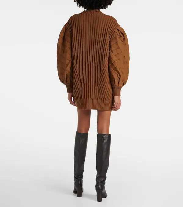 Max Mara Ottuso Ribbed-knit Virgin Wool Minidress