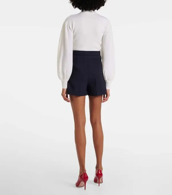 Max Mara Zic High-rise Wool-blend Shorts - Blue