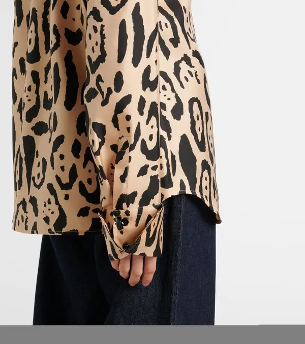 Sportmax Armony Leopard-print Silk Top - Brown