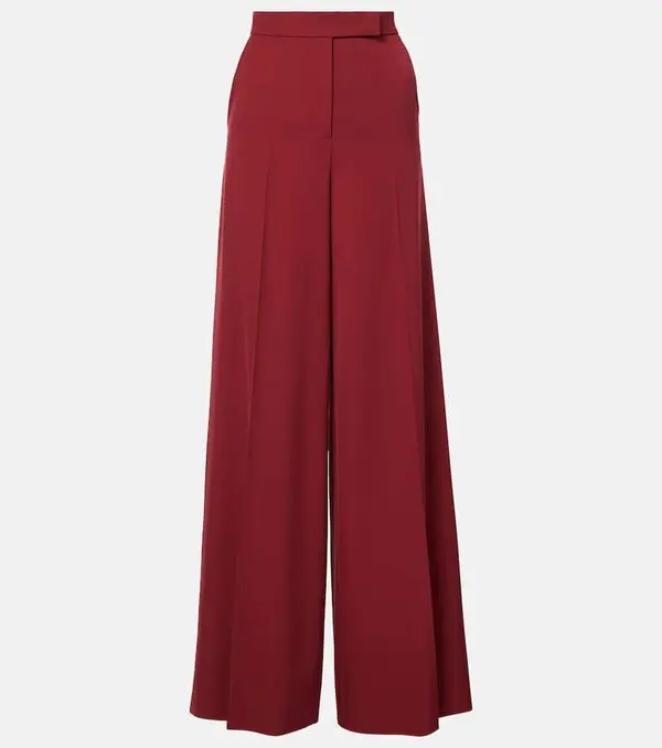 Max Mara Ninfa Virgin Wool Gabardine Palazzo Pants